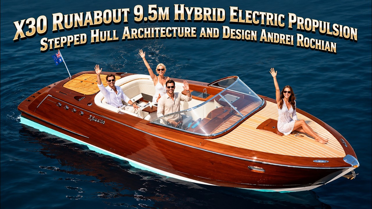 X30 Runabout 9.5m Hybrid Electric propulsion Stepped Hull Architecture ...