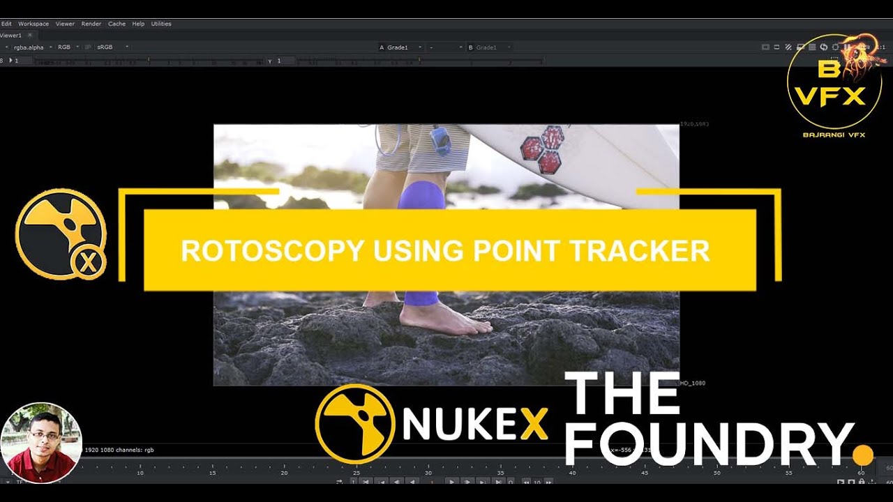 How to do rotoscopy by using point tracker in the Foundry Nuke X in hindi || BAJRANGI VFX - YouTube