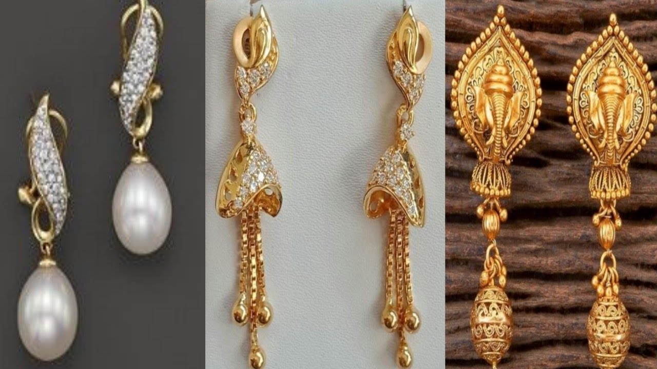 Latest Gold Earings 2020 | New Model gold earings designs | Simple ...