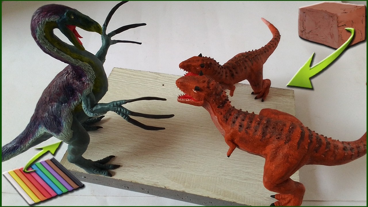 THERIZINOSAURUS VS CARNOTAURUS WITH CLAY/PLASTILINA. - YouTube