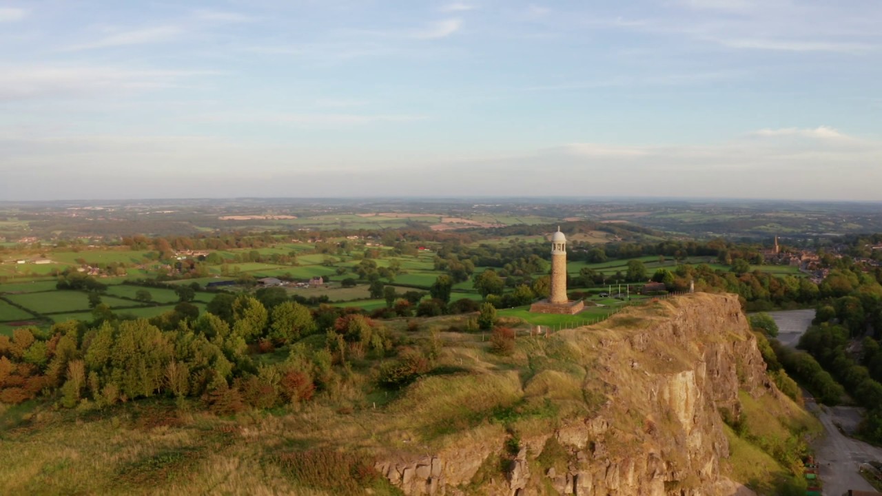 A beautiful and dramatic 360 degree flight around the Crich Stand ...