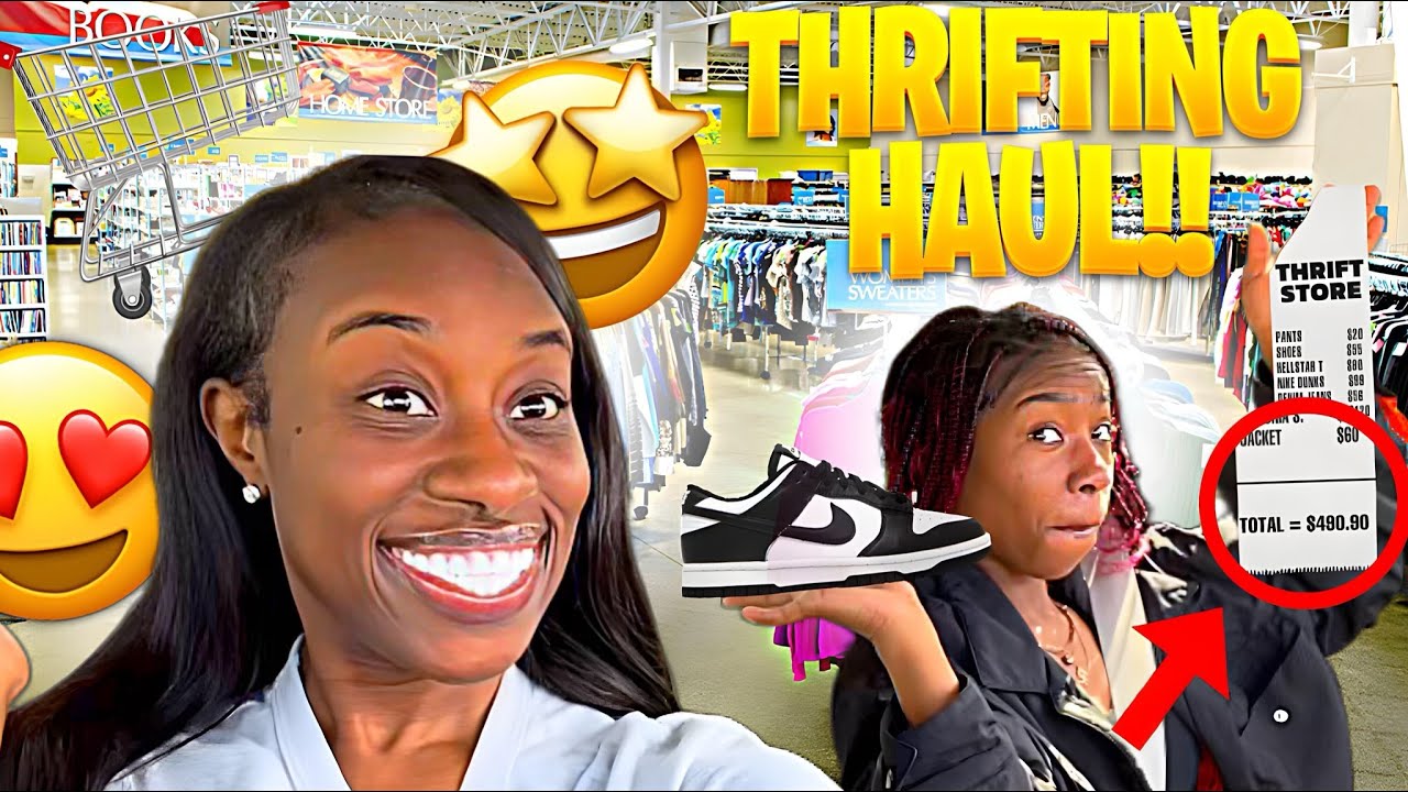 *THRIFTING HAUL* TRYING ON EVERYTHING WE PICK UP - YouTube