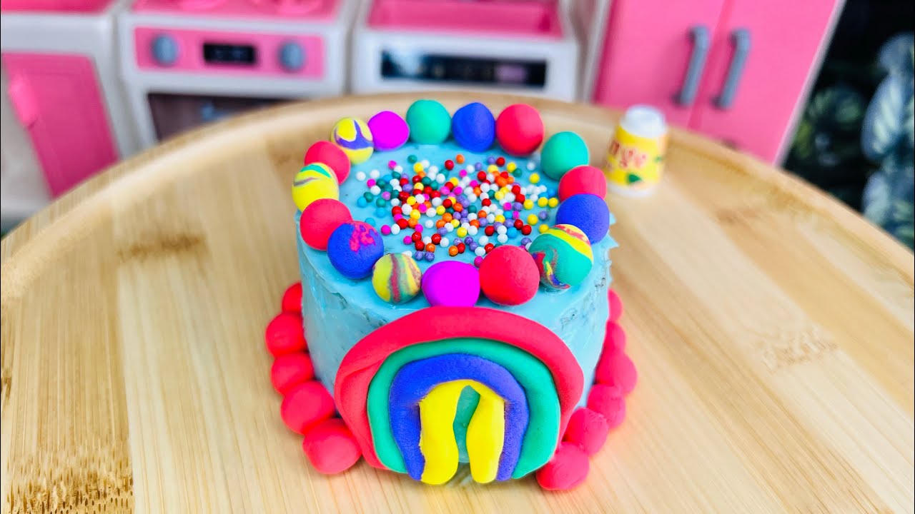 Rainbow 🌈 mini rainbow cake 🧁 decorating - YouTube