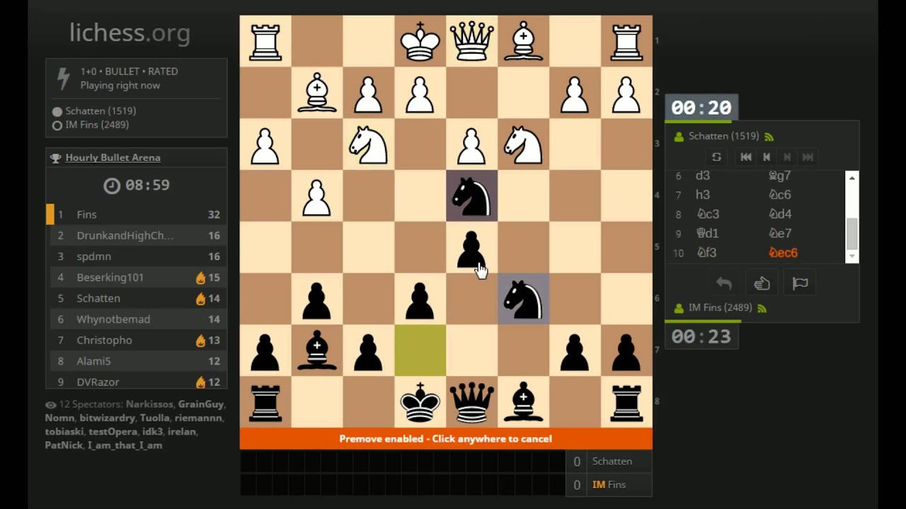 Bullet Chess #175: [Tournament] lichess Bullet Arena - YouTube
