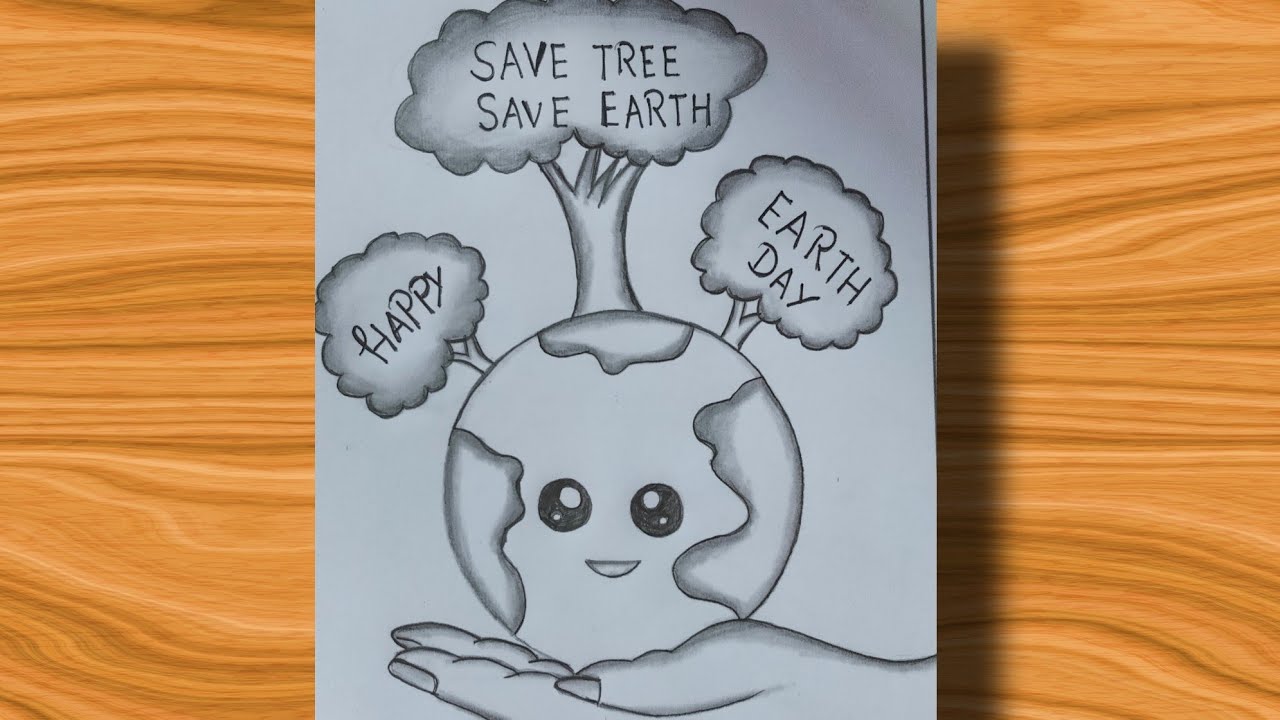 How to draw world earth day special drawing// Save Earth poster drawing ...