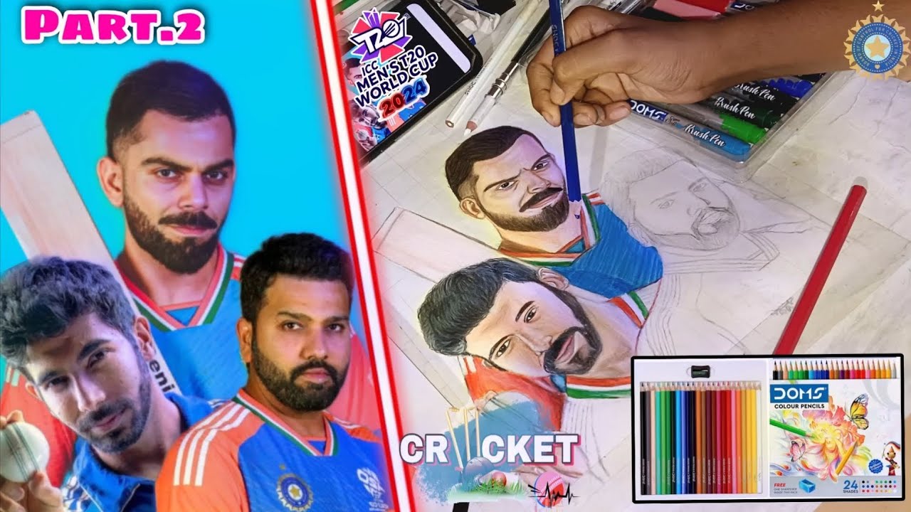 T20 world cup indian champions drawing 😍 | Colouring tutorial 😍 | Step ...