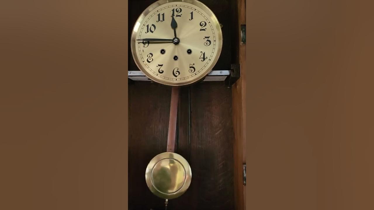 Antique German Westminster chime wall clock - YouTube
