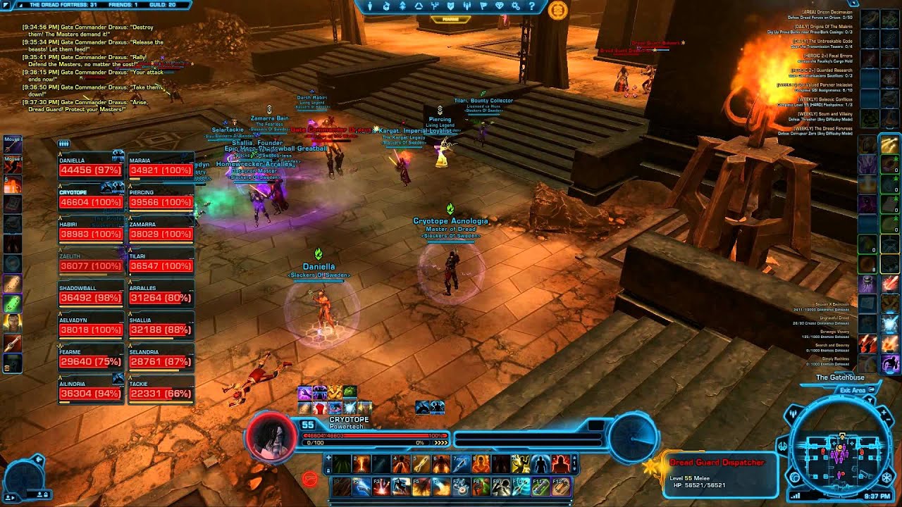 swtor 16man DF HM Slackers of Sweden VS Gate Commander Draxus - YouTube