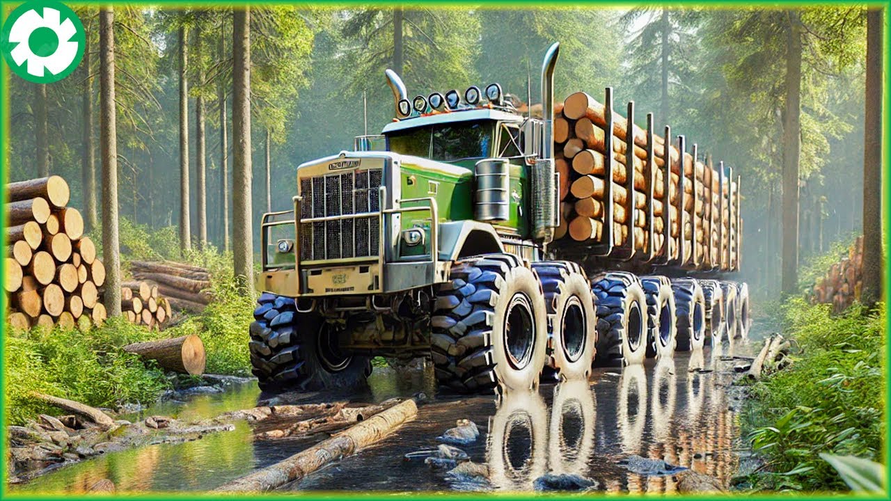99 Biggest Logging Wood Truck Driving Skills Heavy Machinery Loading ...
