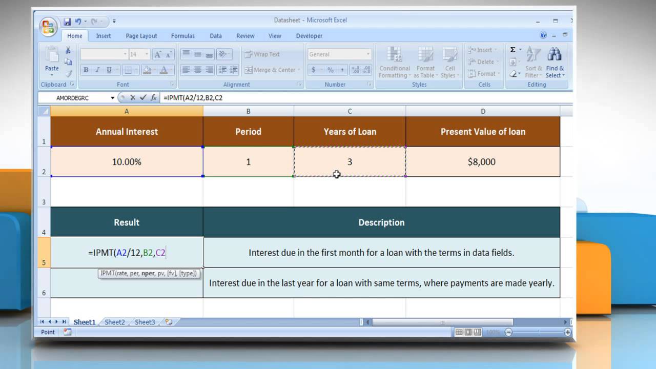 IPMT Function In Excel YouTube IPMT Function In Excel YouTube