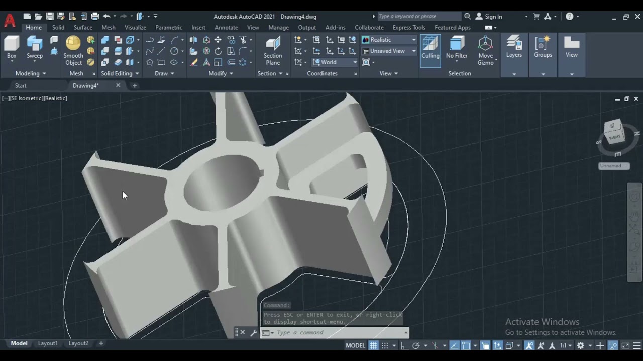 AUTOCAD DESIGN OF A FLYWHEEL - YouTube