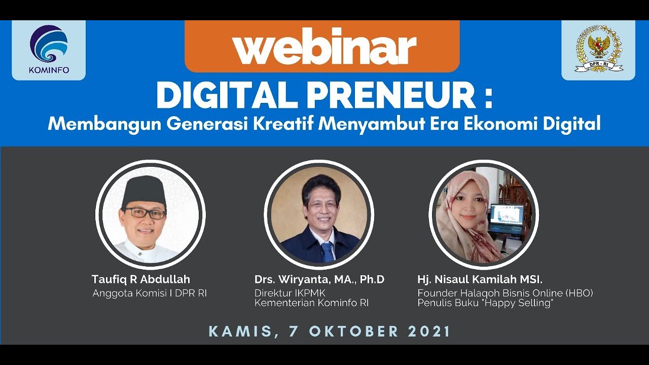 [Webinar] Digital Preneur "Membangun Generasi Kreatif menyambut Era ...