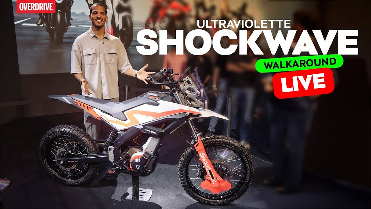LIVE: Ultraviolette Shockwave Electric | Walkaround | OVERDRIVE - YouTube
