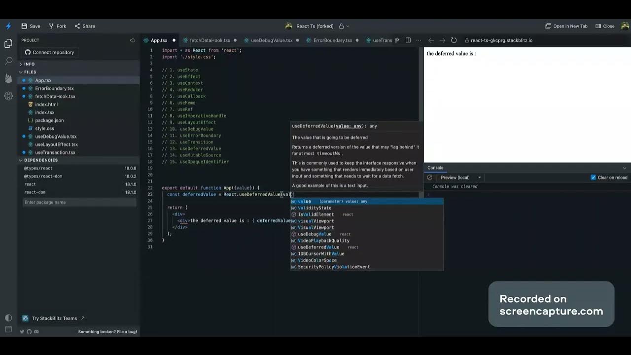 useDeferredValue React Hook - YouTube
