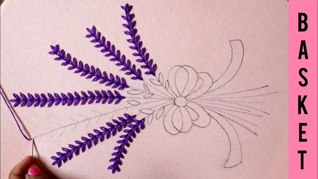 Lazy Daisy Chain stitch Basket Floral Design - YouTube