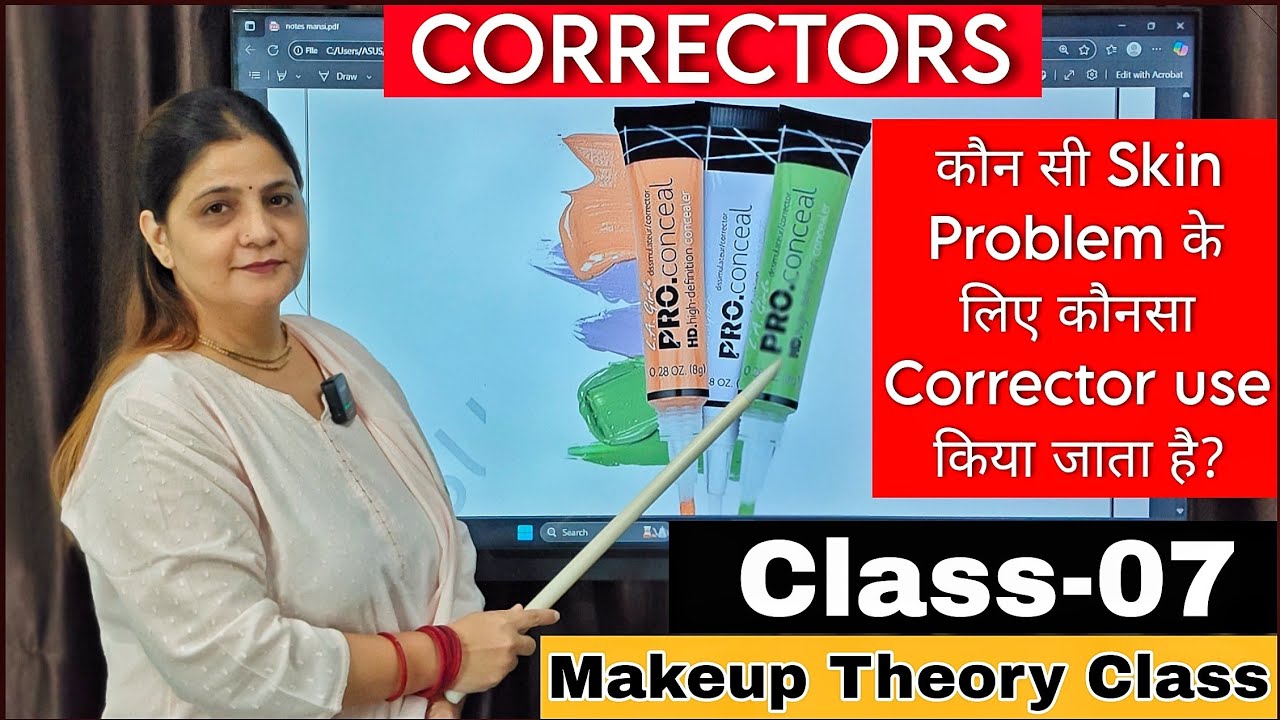 professional makeup course class 07 | How to apply color correcting ...