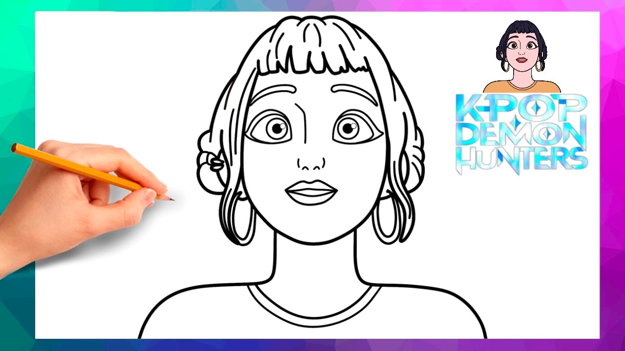 How to draw Zoey easy | KPop Demon Hunters Drawing - YouTube