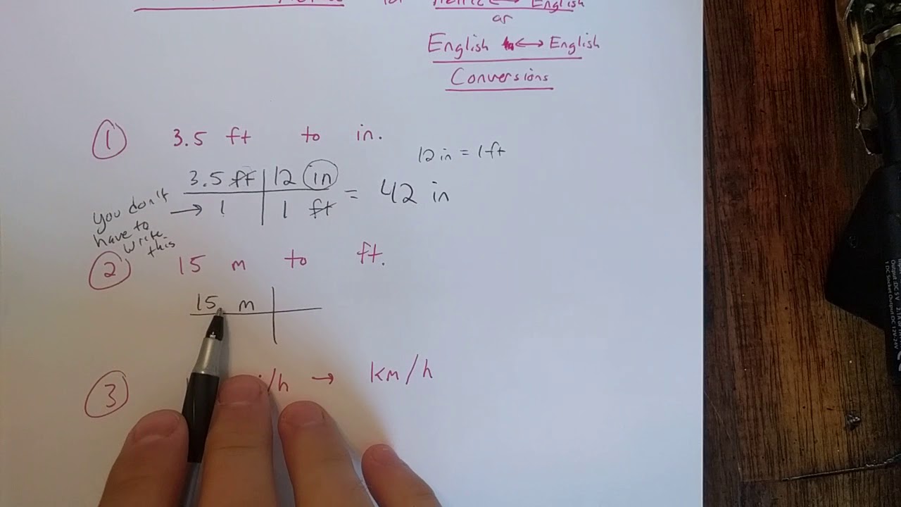 Unit Conversions Video (Eng to Met & Eng to Eng) - YouTube