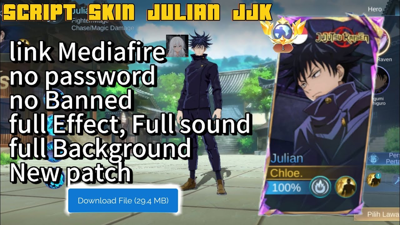 Script Skin Julian Jujutsu Kaisen - Megumi Fushiguro No Password | Full ...