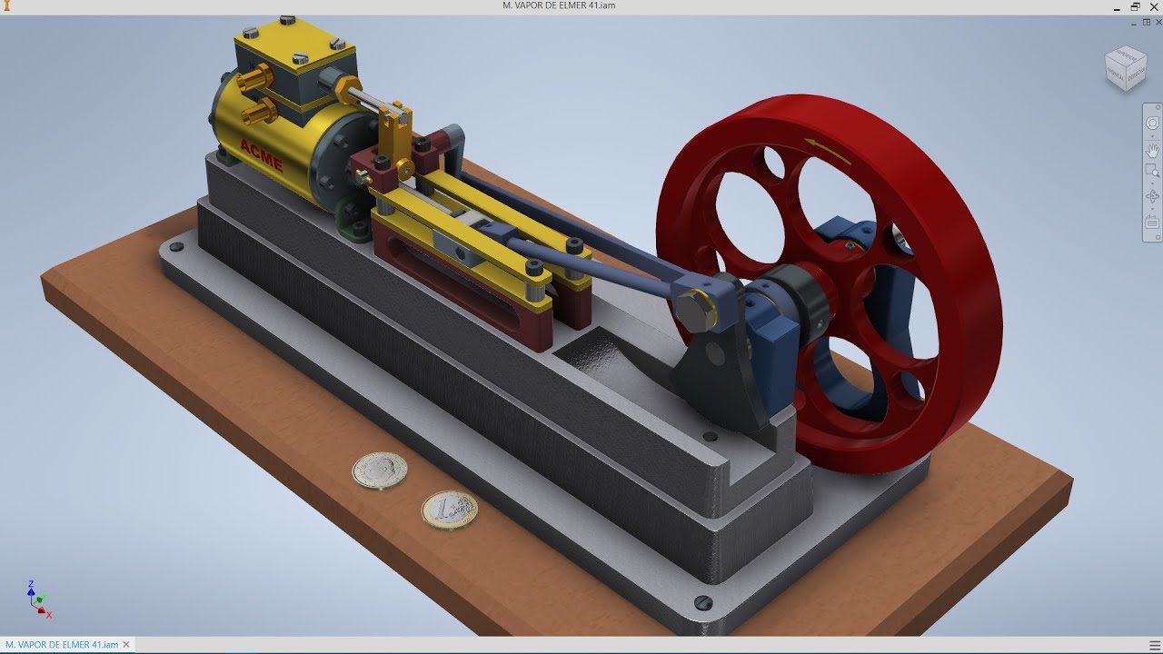 AUTODESK INVENTOR MAQUETA 41 DE UNAS MÁQUINAS DE VAPOR DISEÑADAS POR ...