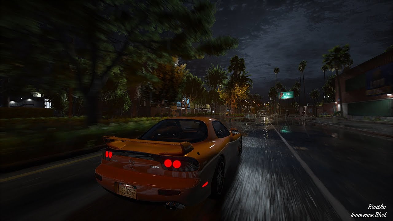 GTA 5 Ultra Photorealistic Rain And Enhanced Time Cycle To Make Night ...