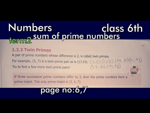 6th std maths sum of prime numbers /twin prime /prime triplet chapter1 ...
