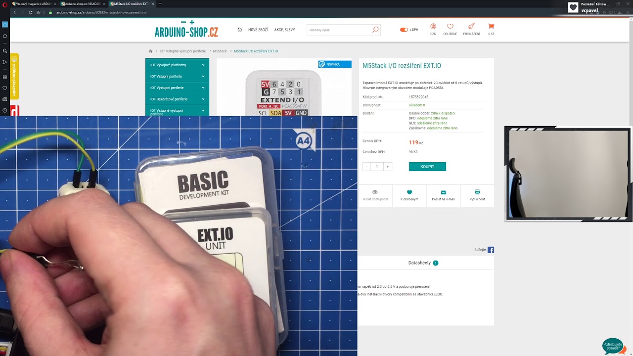 Arduino návody | Stream M5stack modul EXT.IO | I2C extender PCA9554 ...