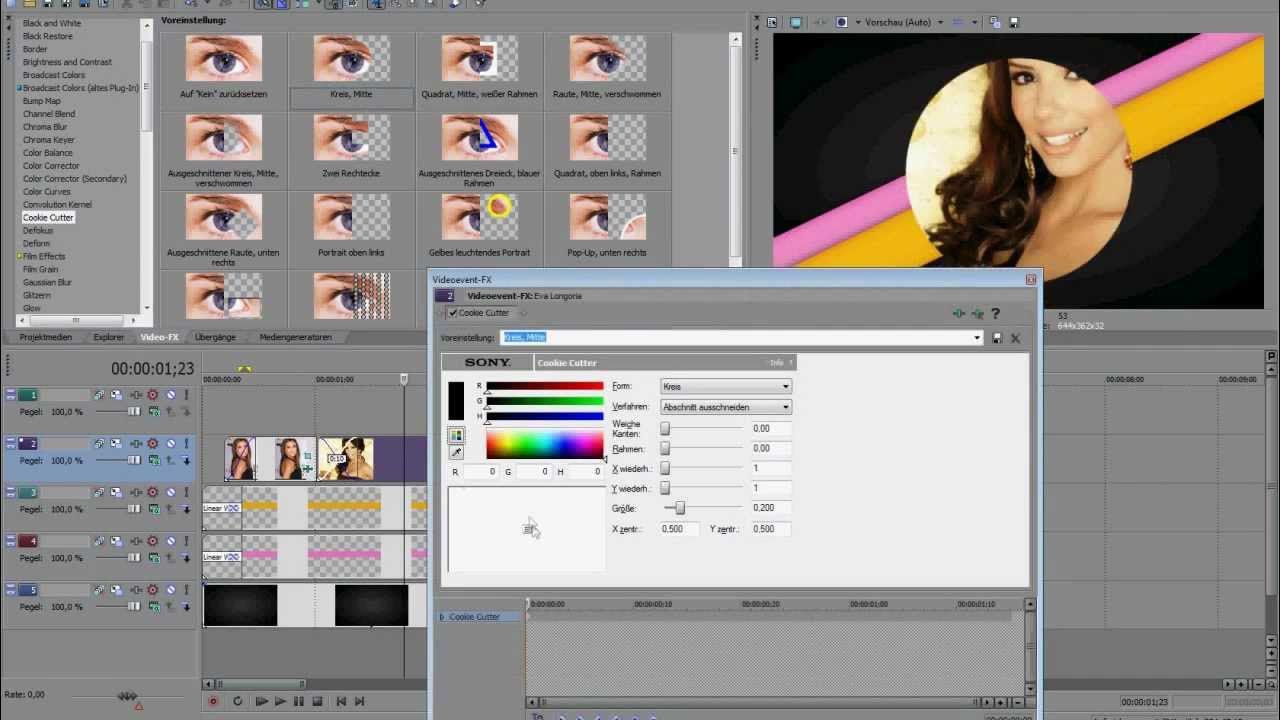 Sony Vegas [Tutorial] - Cookie Cutter Effect #3 - YouTube