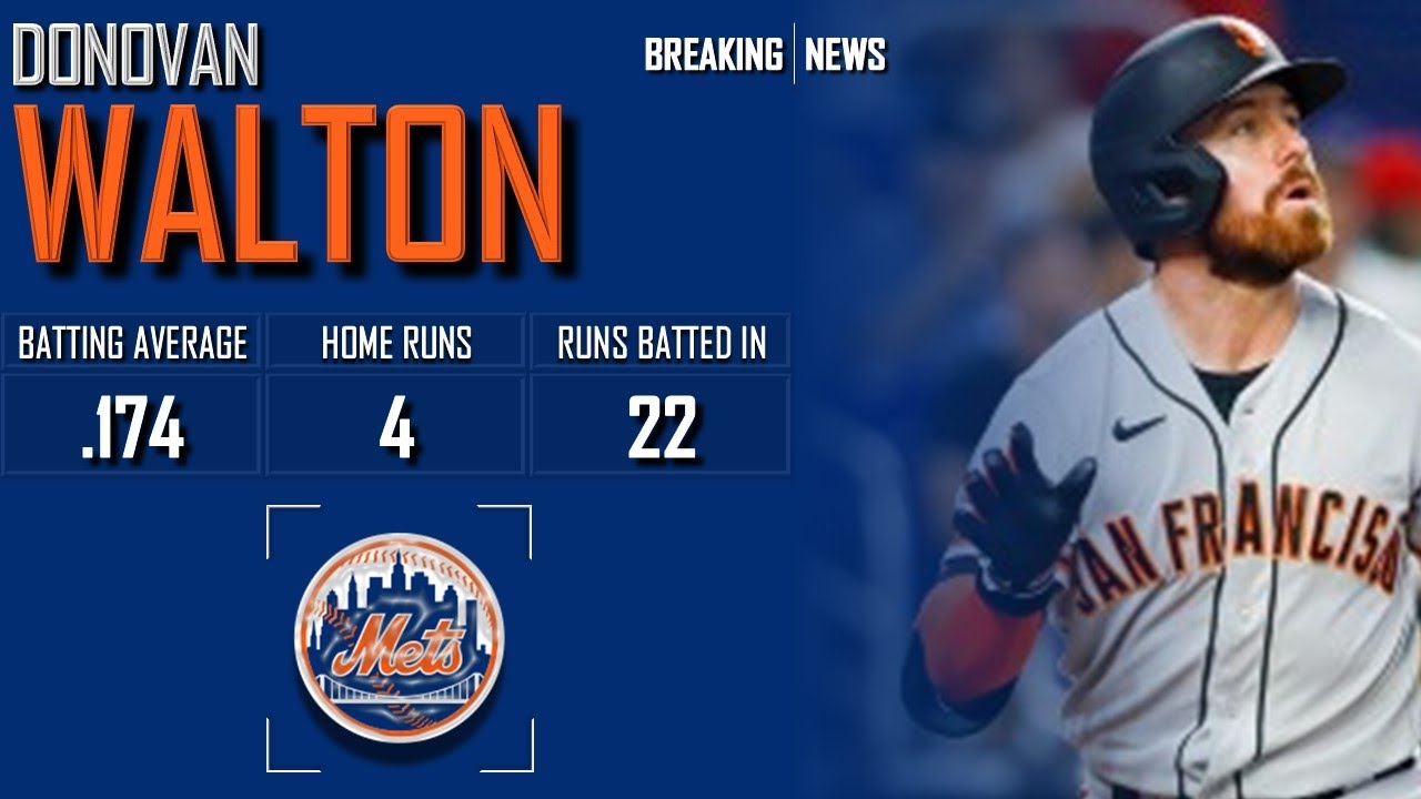 𝐁𝐑𝐄𝐀𝐊𝐈𝐍𝐆 𝐍𝐄𝐖𝐒: New York Mets Sign Donovan Walton To Minors Contract ...