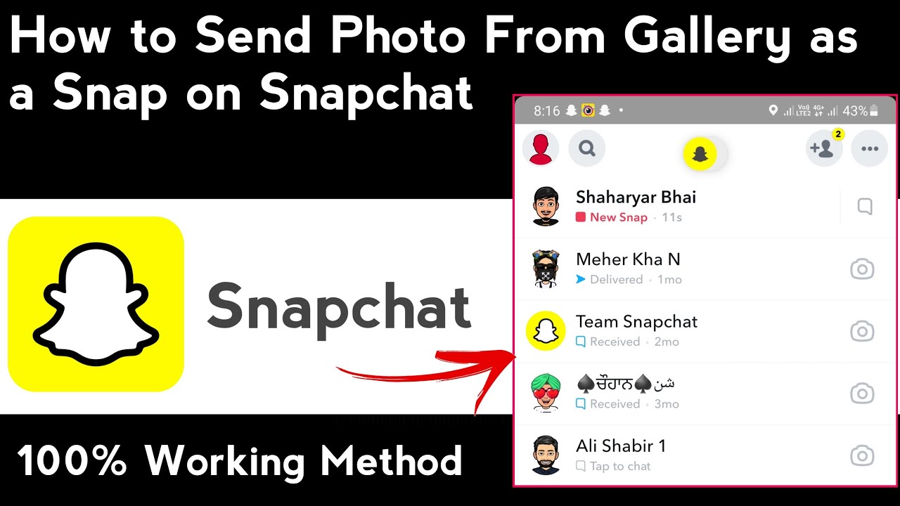 How to Send Photo as a Snap in Snapchat | Send Photo from Gallery as a ...