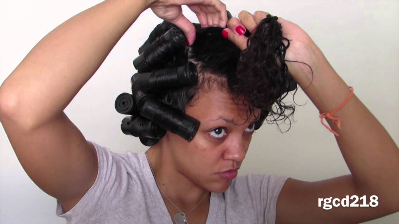Large Perm Rod Set On Natural Hair - YouTube
