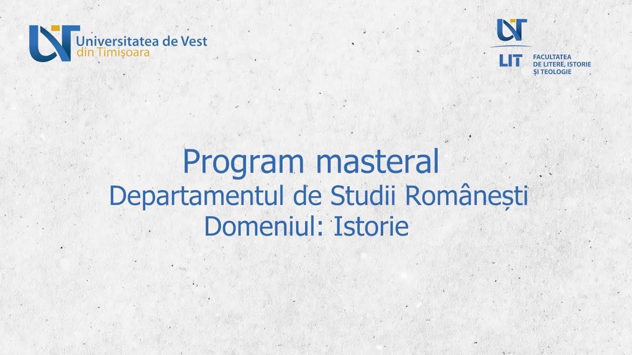 Masterate LIT din domeniul Istorie (testimonial) - YouTube