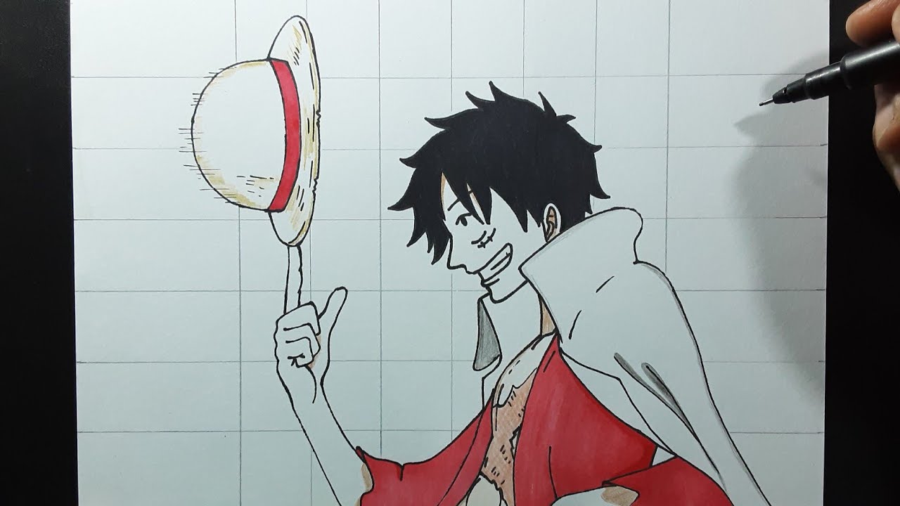 how to draw Luffy Captain vẽ Thuyền Trưởng Luffy - YouTube