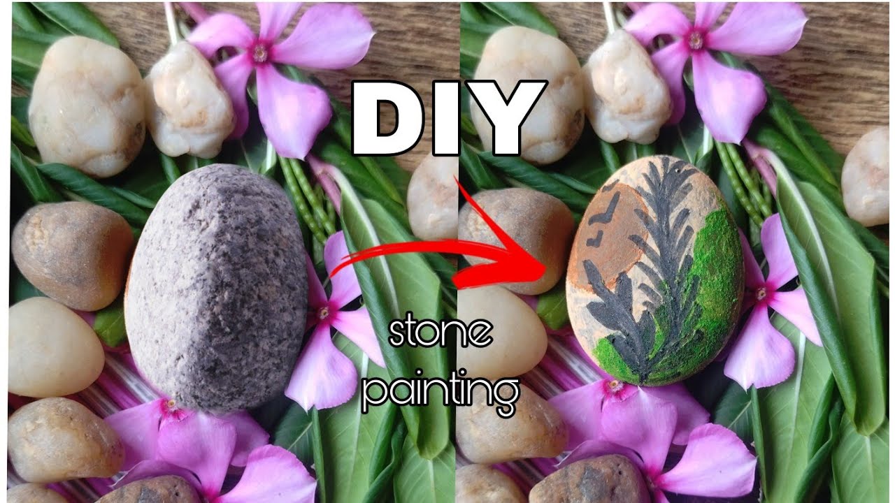 easy watercolor stone painting |stone art #stonart #easyart - YouTube