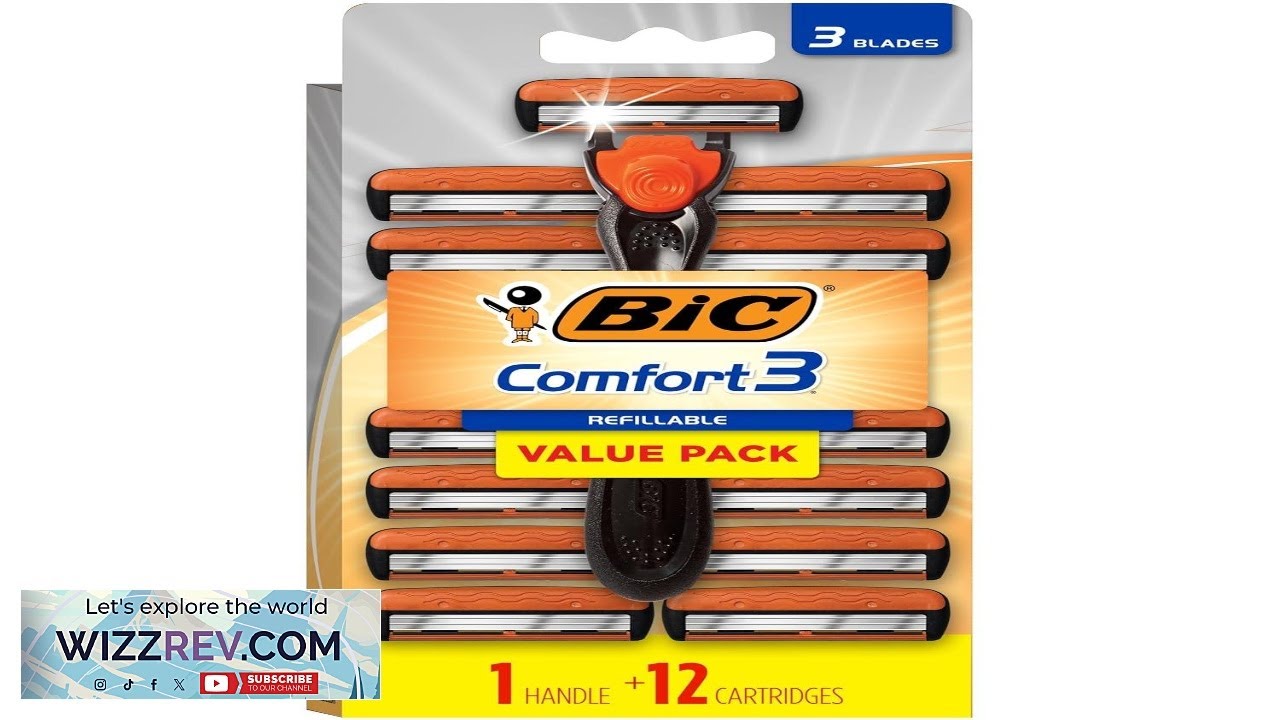 BIC Comfort 3 Refillable Three-Blade Disposable Razors for Men ...