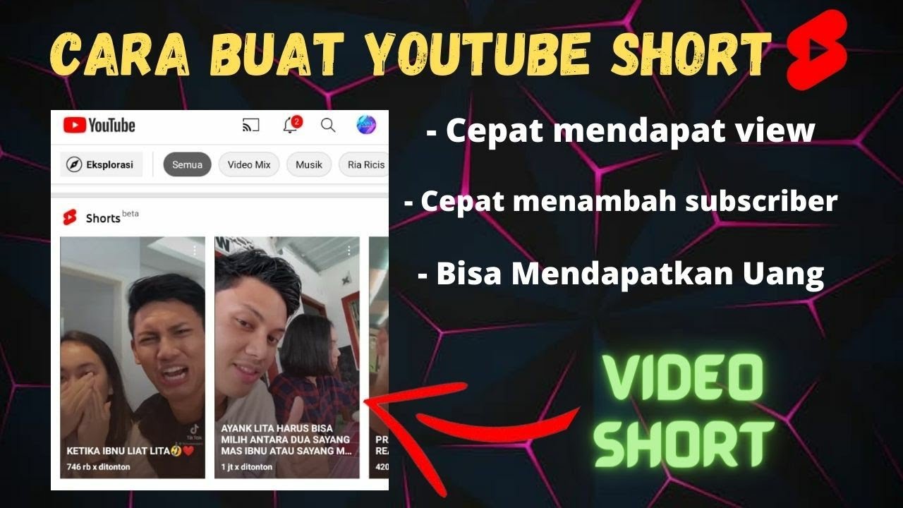 Cara Membuat Video Short Di YouTube Durasi 1 Menit || YouTube Shorts ...