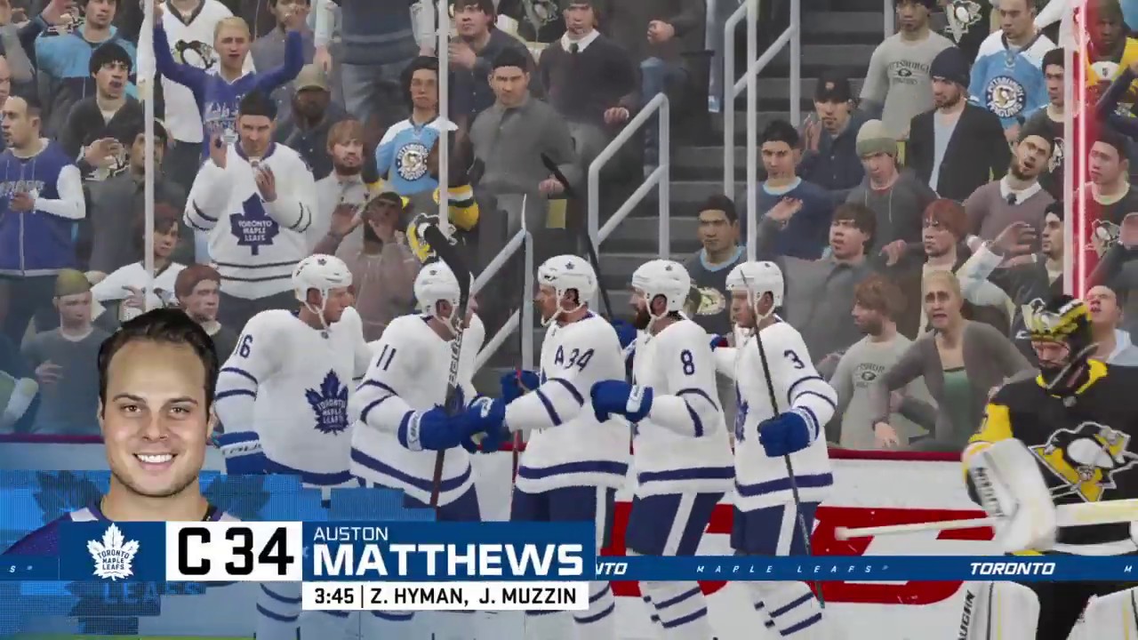 NHL 20 - Toronto Maple Leafs vs Pittsburgh Penguins Gameplay - YouTube