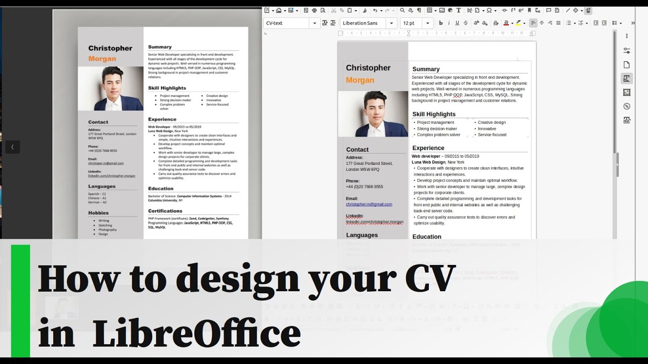 How to design your CV in LibreOffice - YouTube
