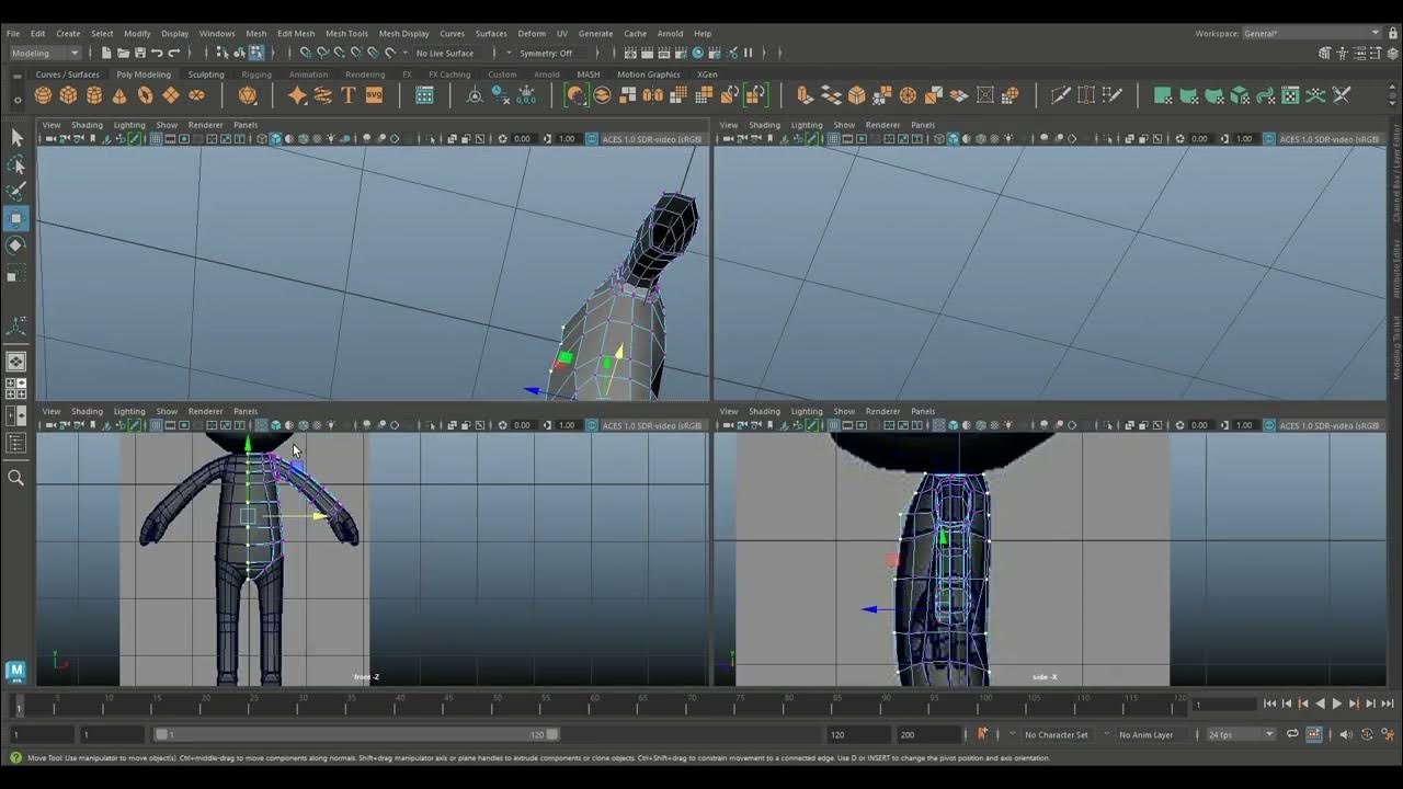 Autodesk Maya 2024 Tutorial Character Middlebody Modeling - YouTube