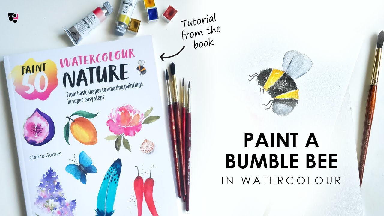 Easy Watercolour Bumble Bee Tutorial | Relax & Paint with Me - YouTube
