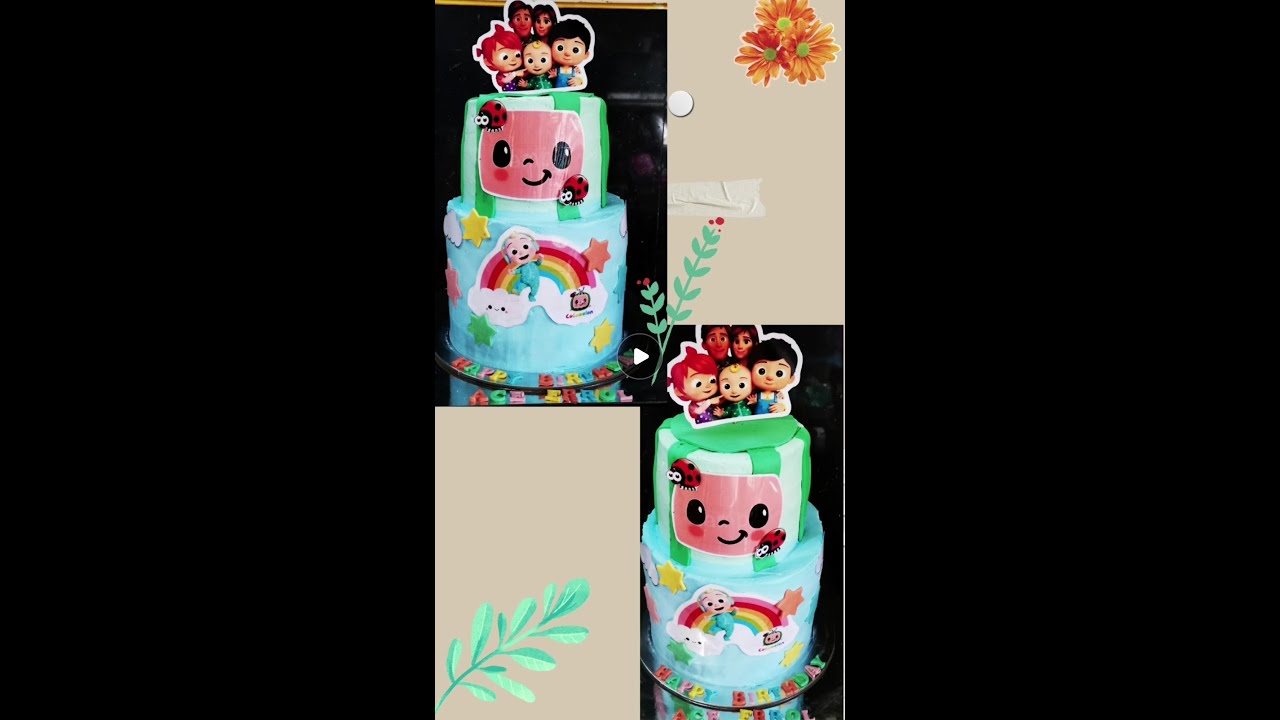 EASY 2 TIERED COCOMELON CAKE TUTORIAL|8 LAYERS|CHOCOLATE MOIST CAKE ...