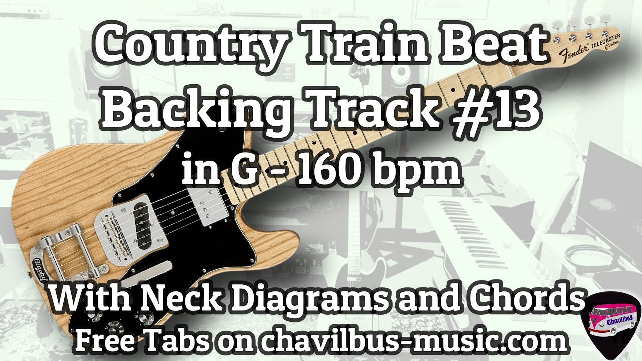 Country Train Beat Backing Track i#13 in G 160 bpm - YouTube
