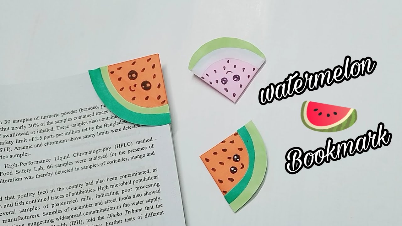 How to Make a Watermelon 🍉 Bookmark - Corner Bookmark Ideas - DIY Paper ...