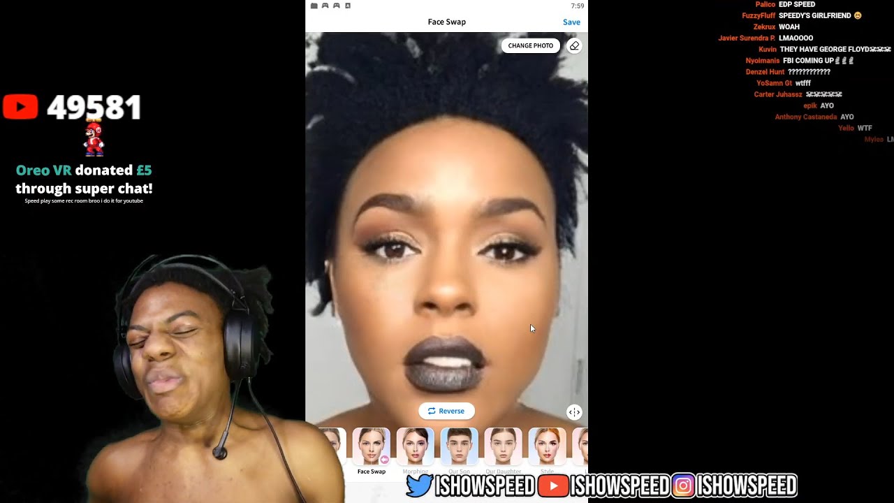 IShowSpeed Does FaceSwap And Becomes A Girl 😂 - YouTube