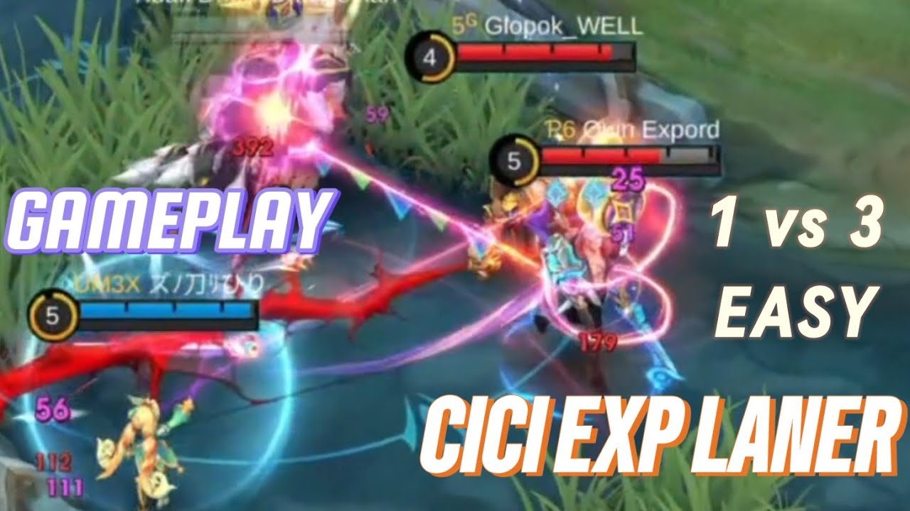 PUSH RANK MOBILE LEGEND PAKAI CICI HERO EXP LANER, LAWAN LUKAS PUN ...