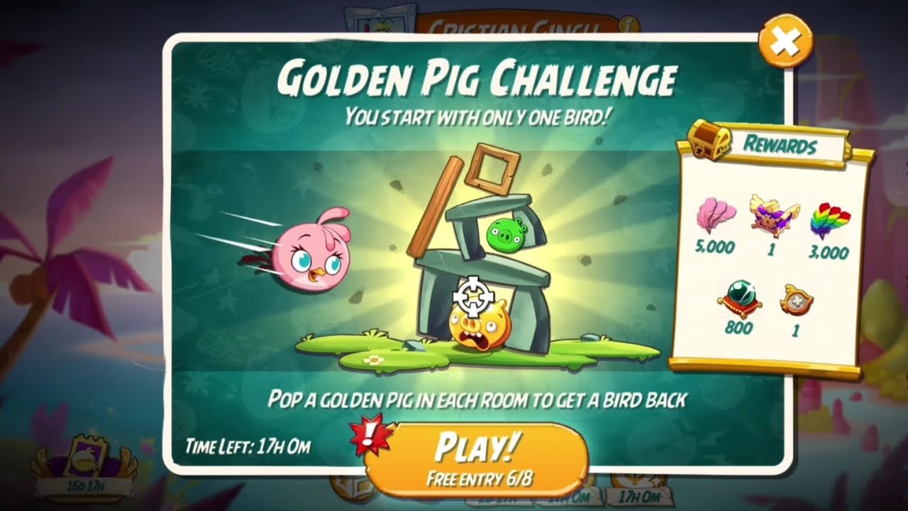 Angry Birds 2 - Golden Pig Challenge (Stella) - YouTube