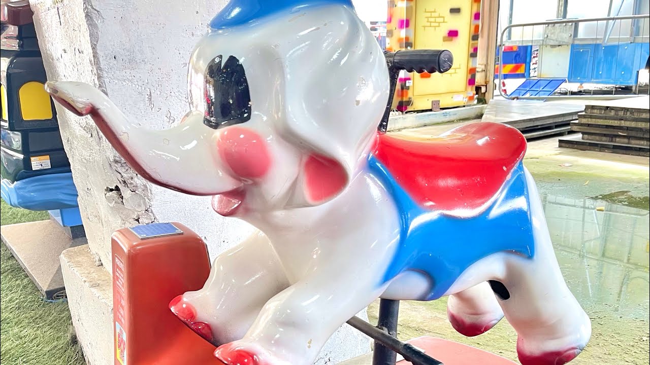 Vintage Retro Elephant Coin Operated Kiddie Ride - YouTube