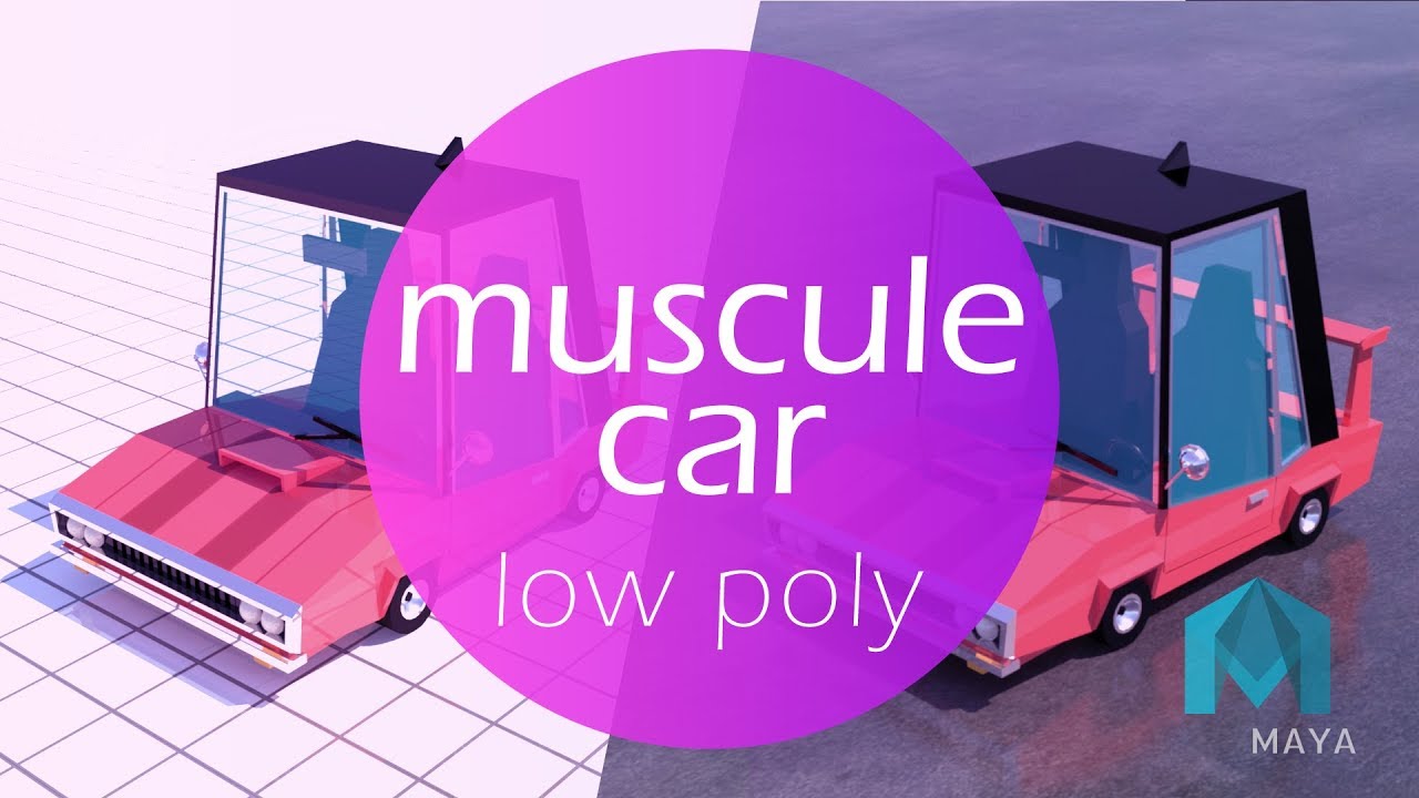 low poly car maya - YouTube