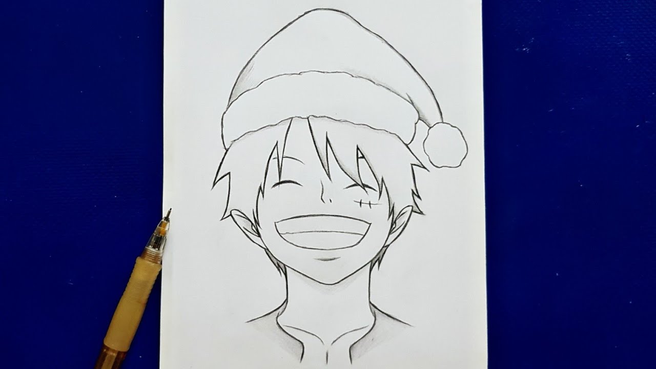 how to draw Christmas Luffy | Luffy Christmas step by step | easy ...
