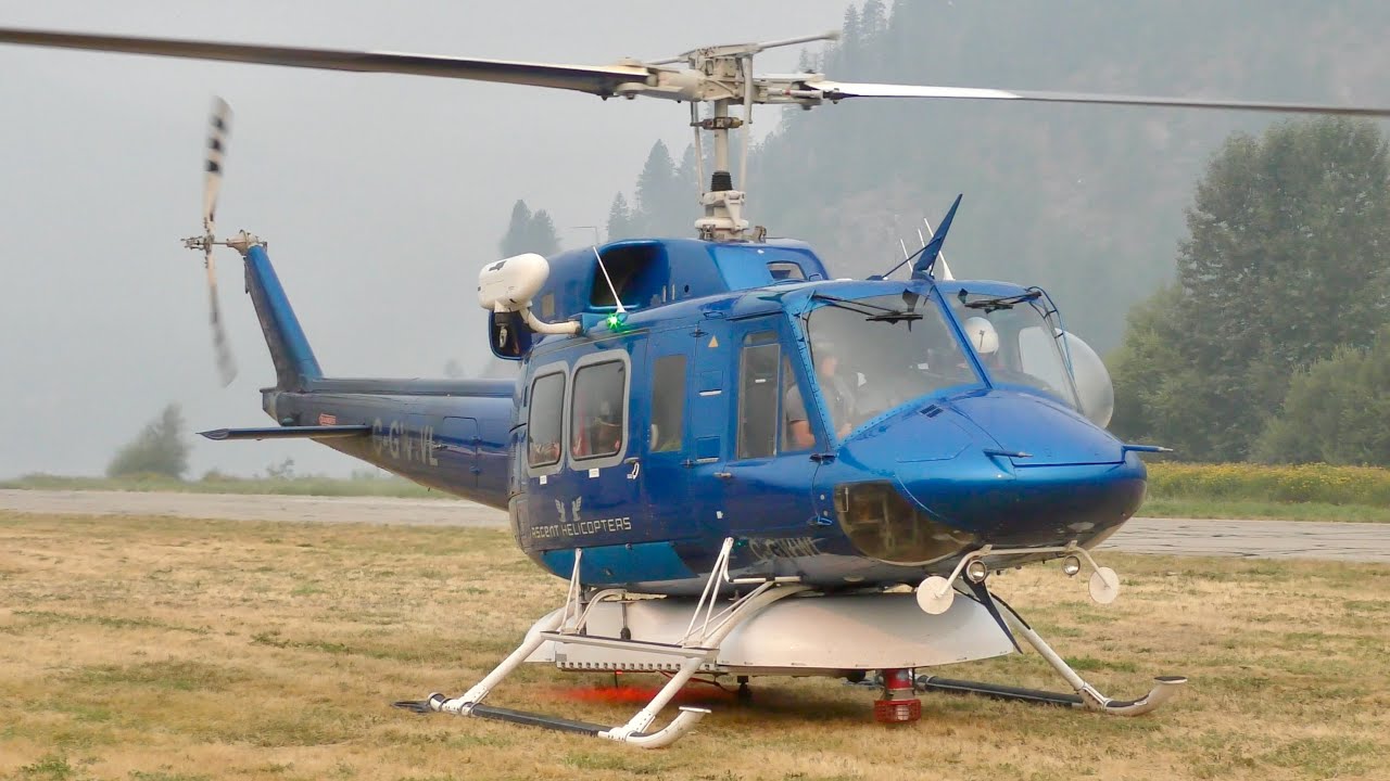 Bell 212 Helicopter Engine Startup and Takeoff - YouTube